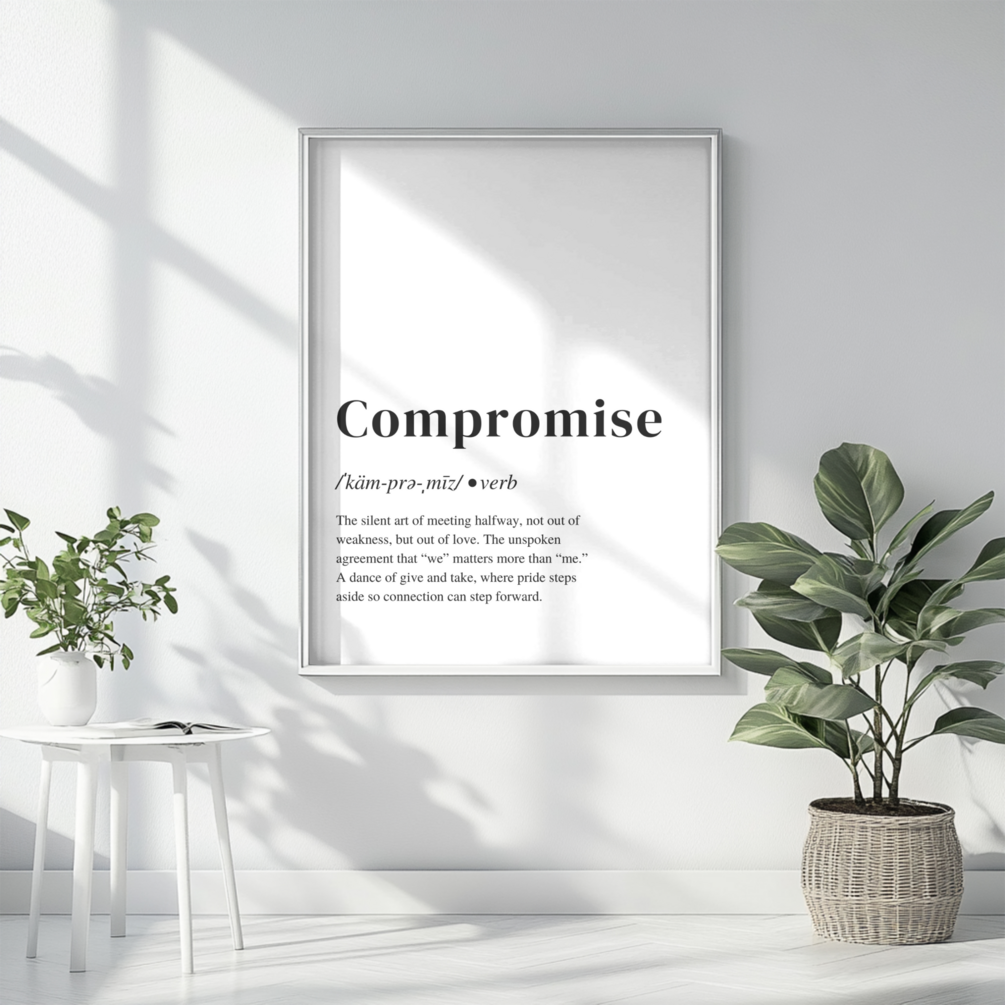 Compromise Definition Wall Art | Printable Marriage Quote for Couples ...