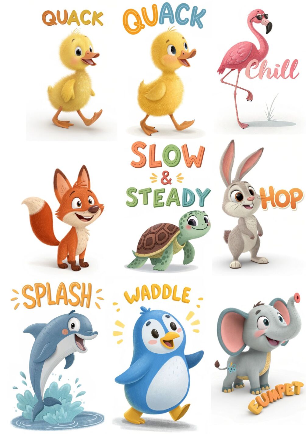 3D Cartoon Animal Sticker Pack