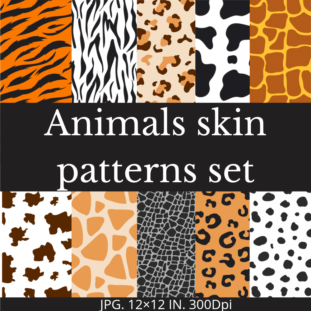 ANIMAL SKIN PATTERNS SET, Digital Paper pattern