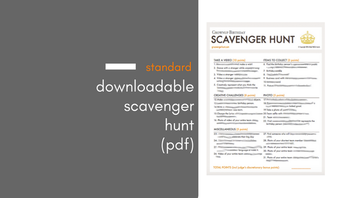 Standard Downloadable Scavenger Hunt (PDF)