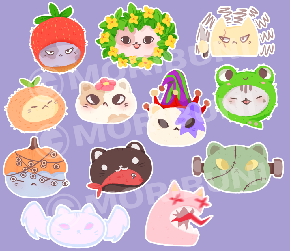 Digital & Printable Cat Stickers for Whatsapp, Discord, Twitch, etc