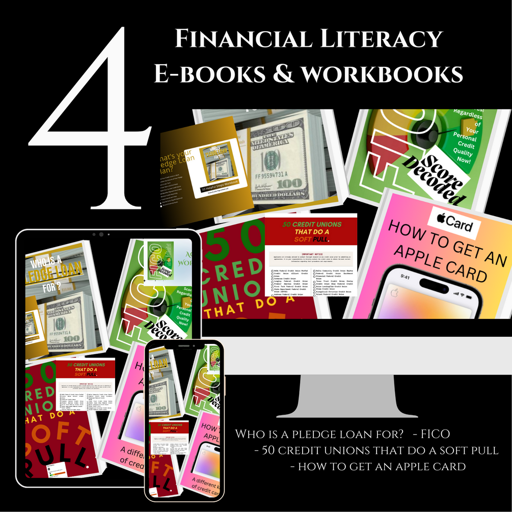 4 High-Level Financial Literacy E-books & Workbooks Bundle
