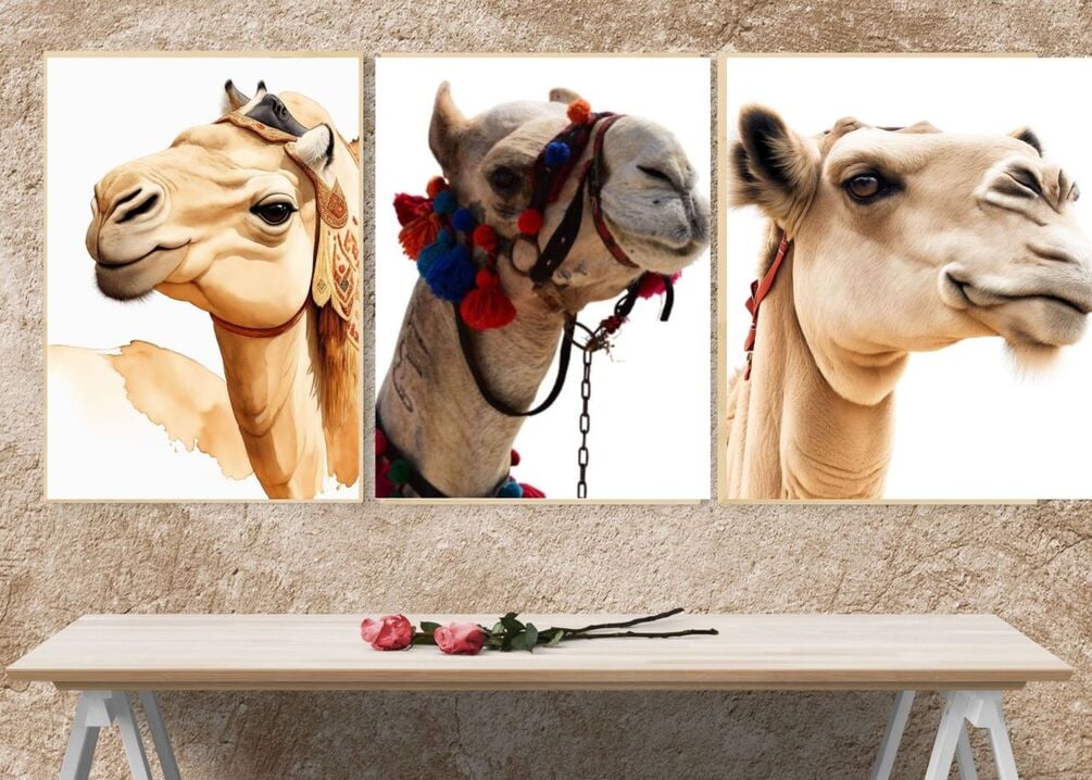 Camel Print Desert Wall Art, Printed Art