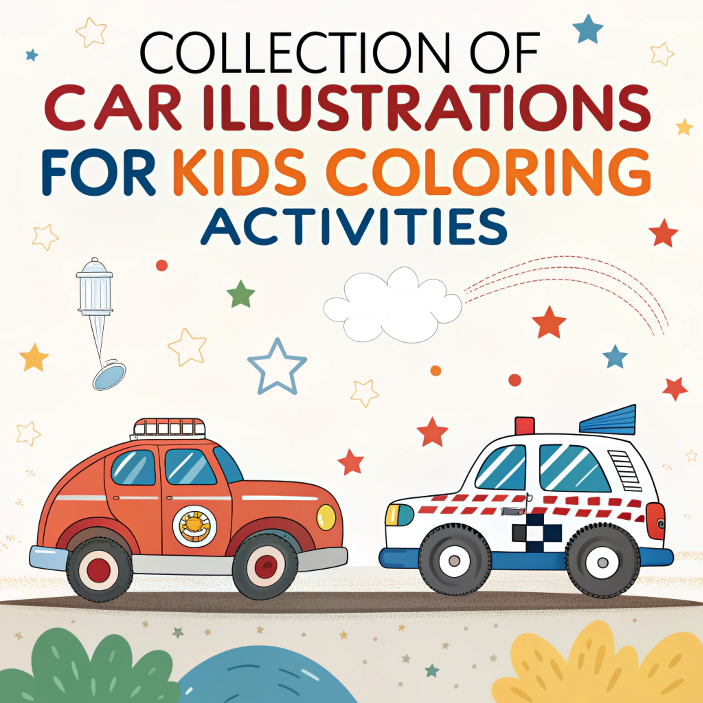 Collection of Car Illustrations for Kids' Coloring Activities