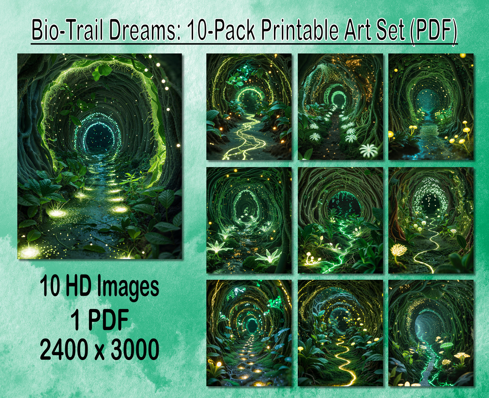 Bio-Trail Dreams – Surreal Nature Fantasy Art (10-Print PDF Set)