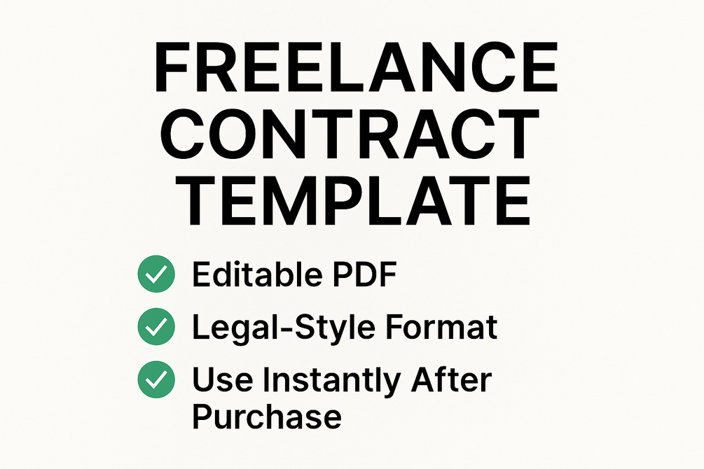 Freelance Contract Template (Editable PDF) – Ready-to-Use Legal Agreement for Clients & Freelancers