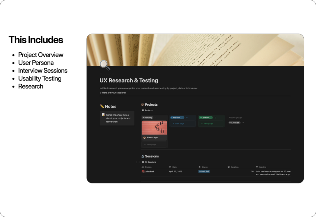 UX Research & Testing | Notion Template