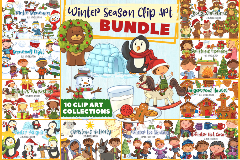 Winter Season Clip Art Bundle | Christmas Clip Art Bundle