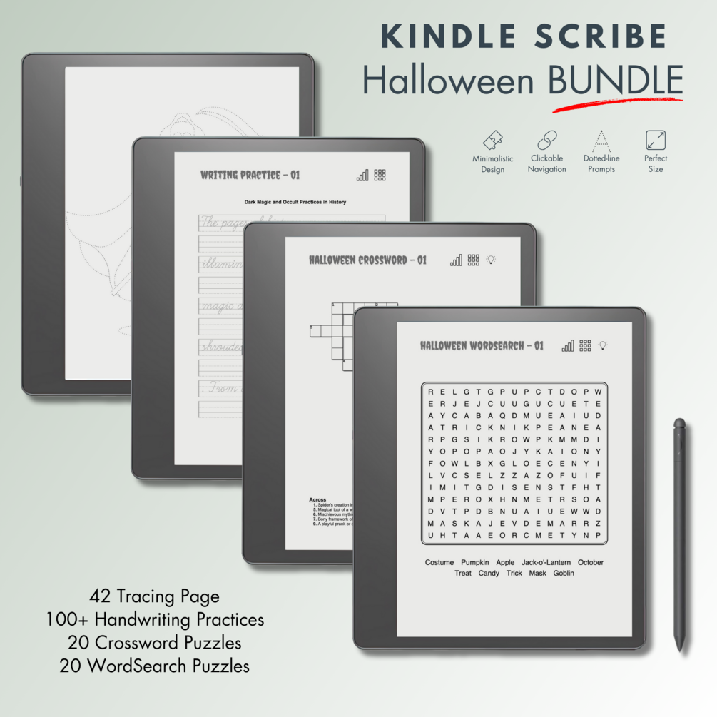 Kindle Scribe Halloween Activity Bundle - Halloween Tracing Pages ...