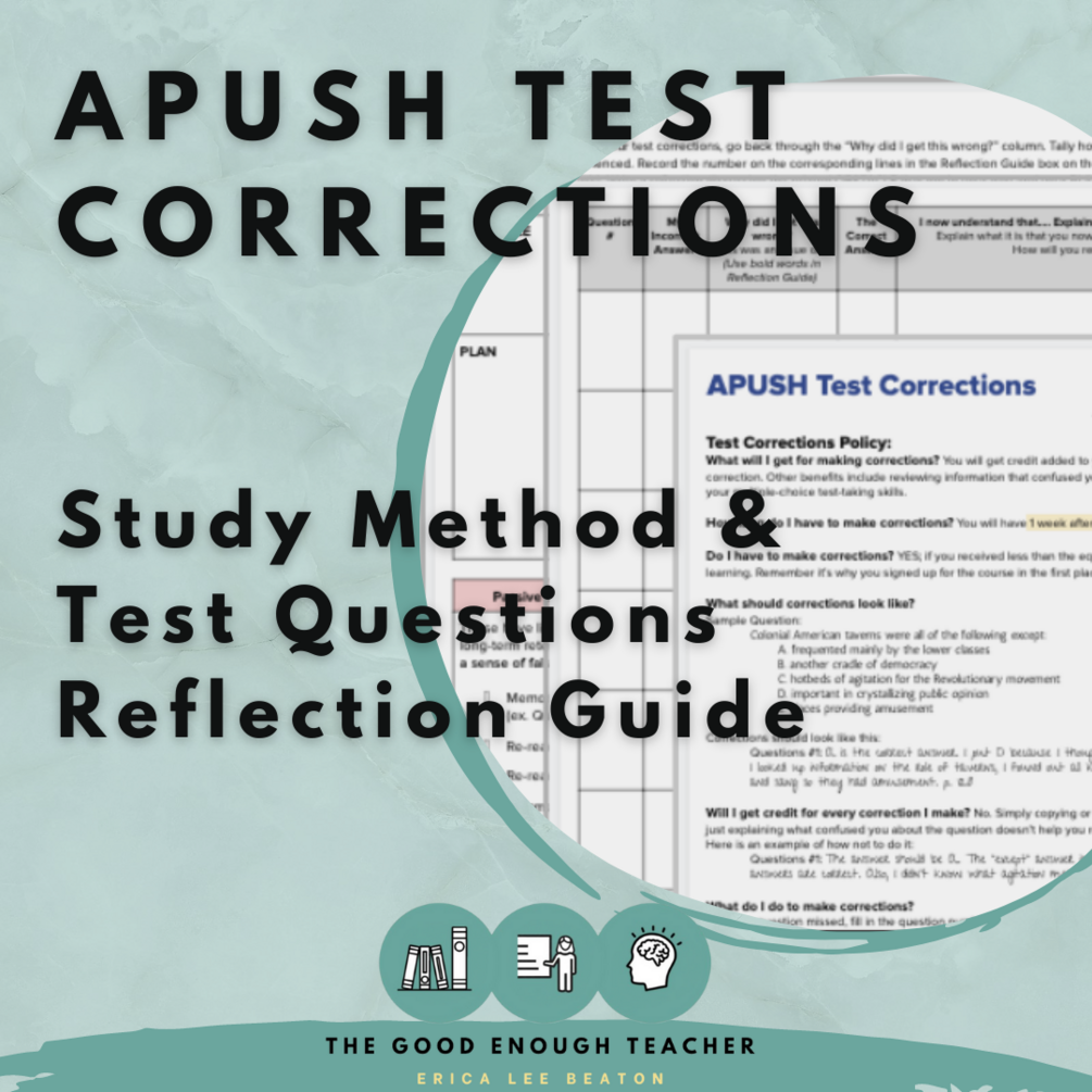 APUSH Test Corrections Reflection Form