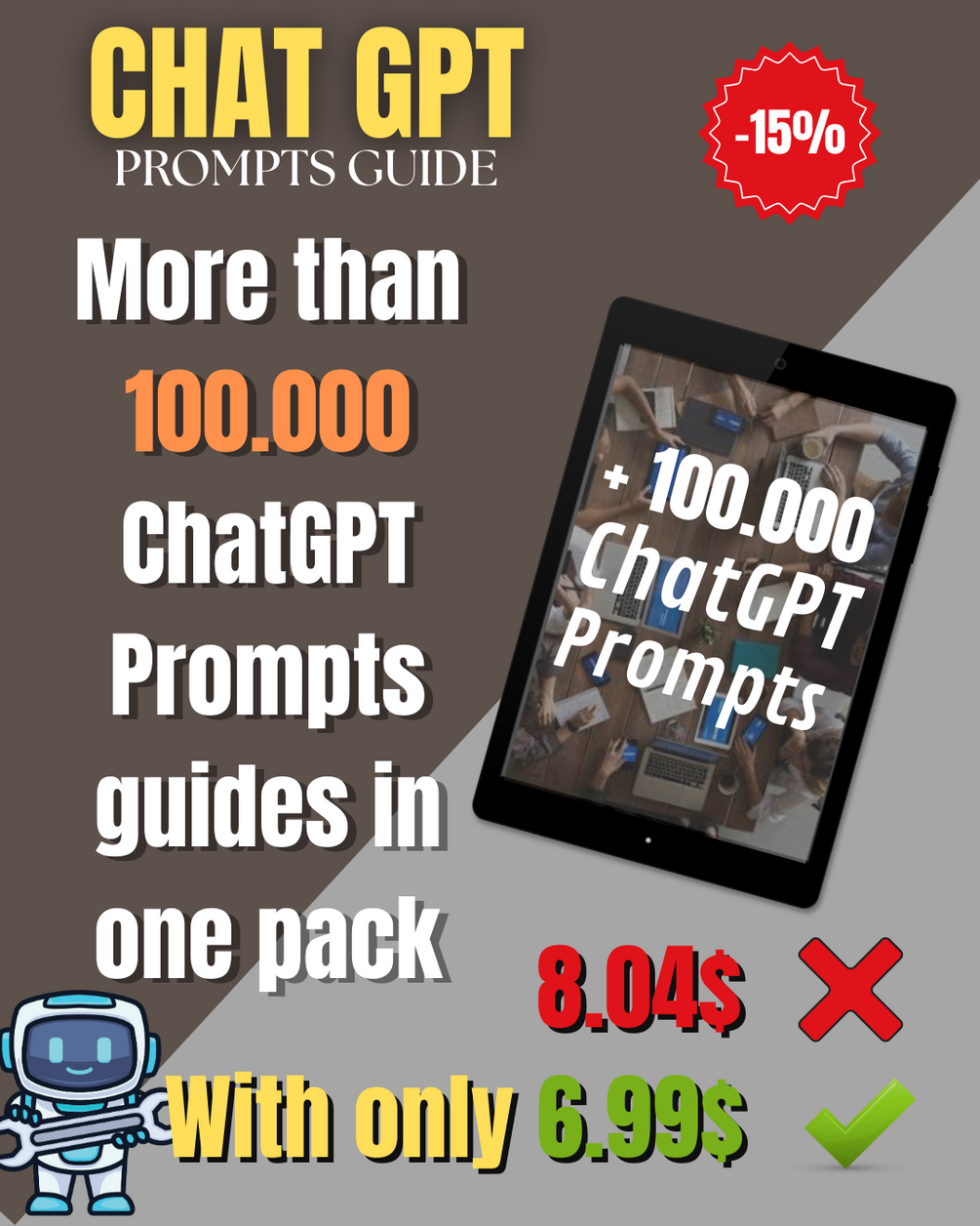 Chatgpt prompts ready to use (more than 100k)