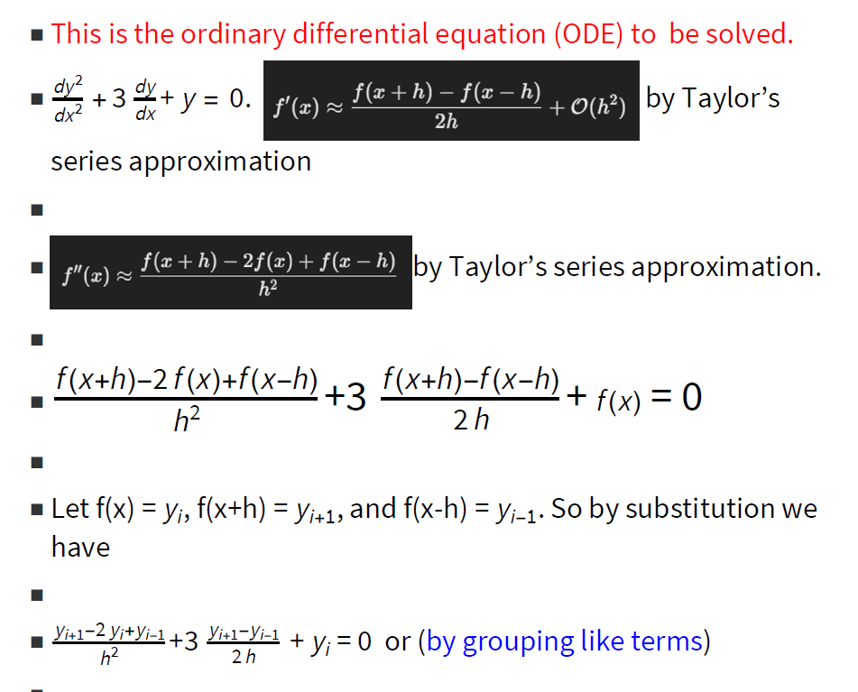 ODE Solution by FiniteDifferenceMethod