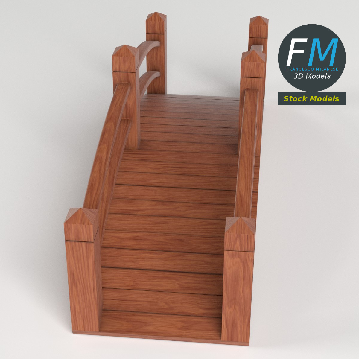 3D MODEL - Wooden bridge