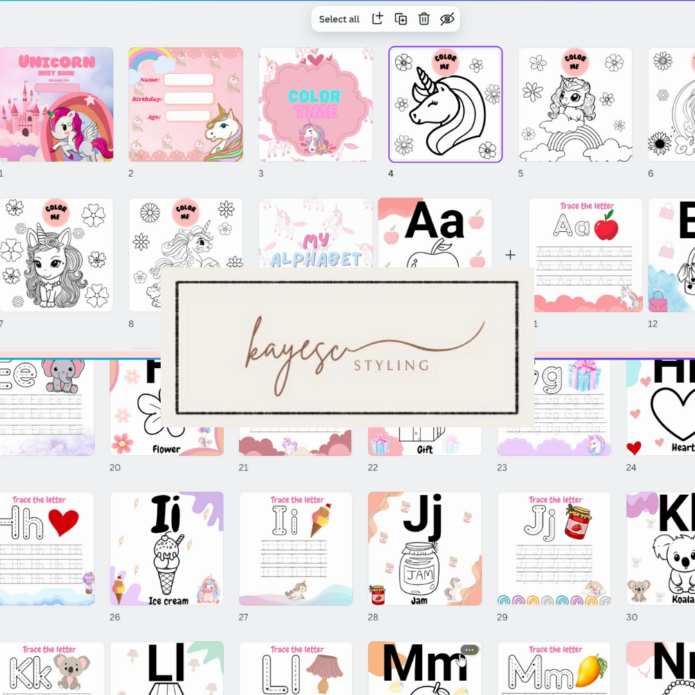 Busy Book UNICORN THEME for young girls- Trace and color-ACTIVITY BOOK
