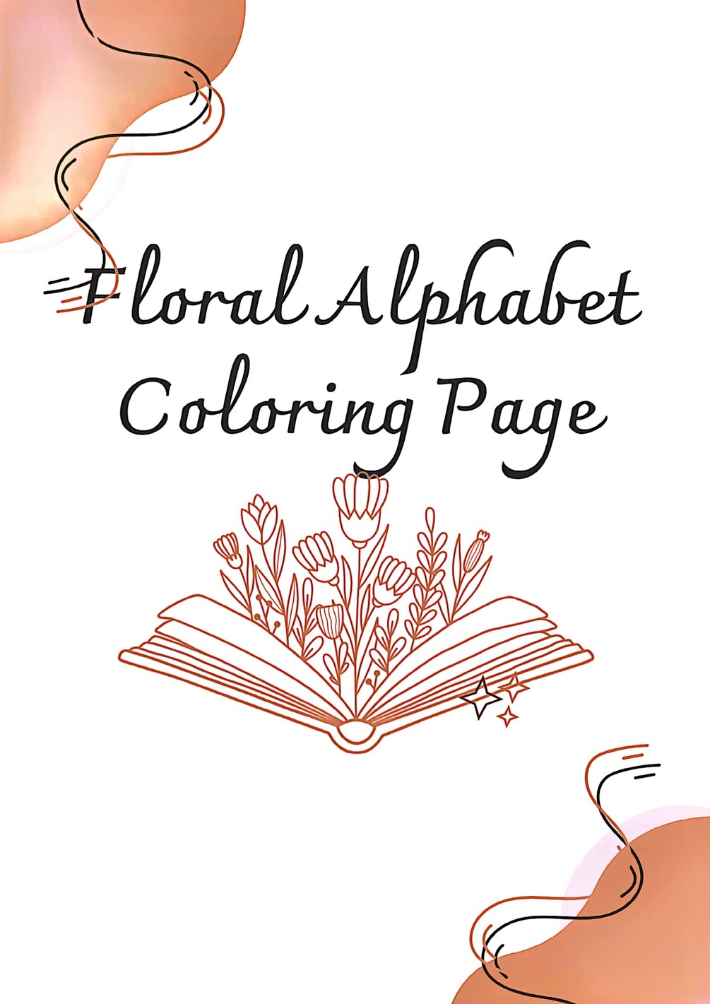 Floral Alphabet Coloring Page