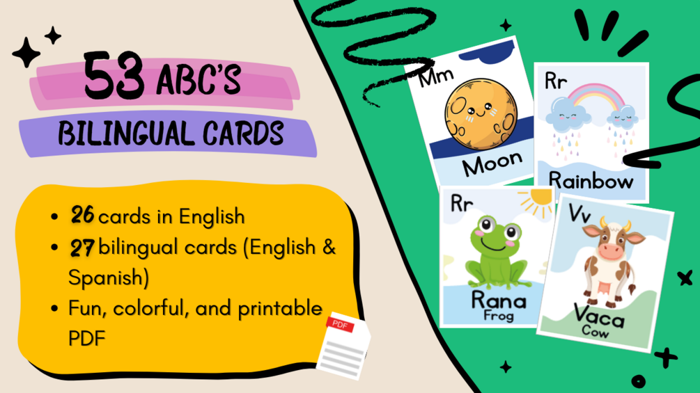 ABC Bilingual Flashcards for Kids: Learn English & Spanish