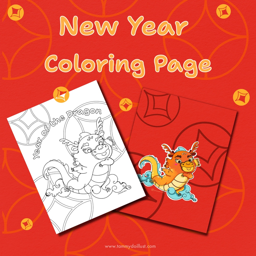Year of the Dragon Coloring Page