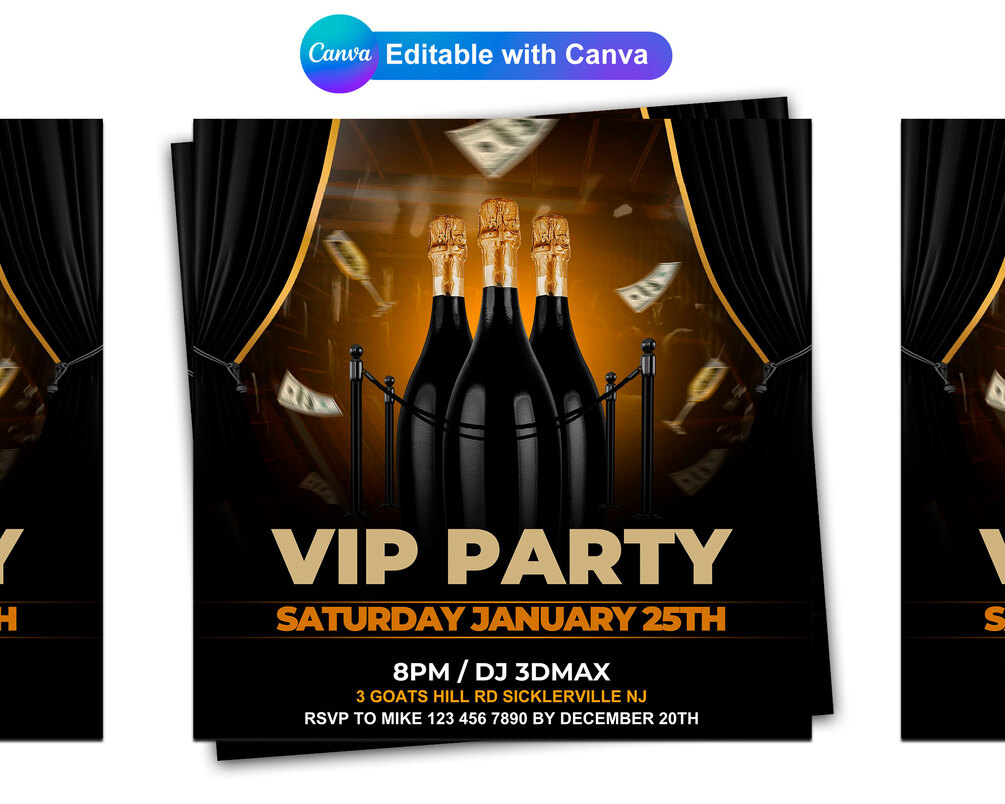 VIP Champagne Flyer Template, VIP Club Flyer, Vip Event Flyer, Champagne Flyer, Adult Party ...