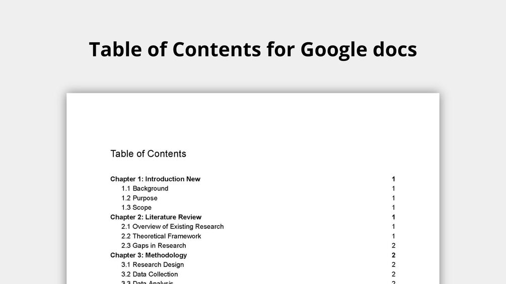 Table of Contents