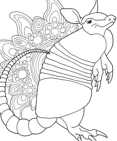 Armadillo Mandala Coloring Page