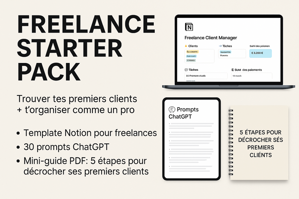💎 Freelance Pro Pack – Organise ton activité comme un vrai pro