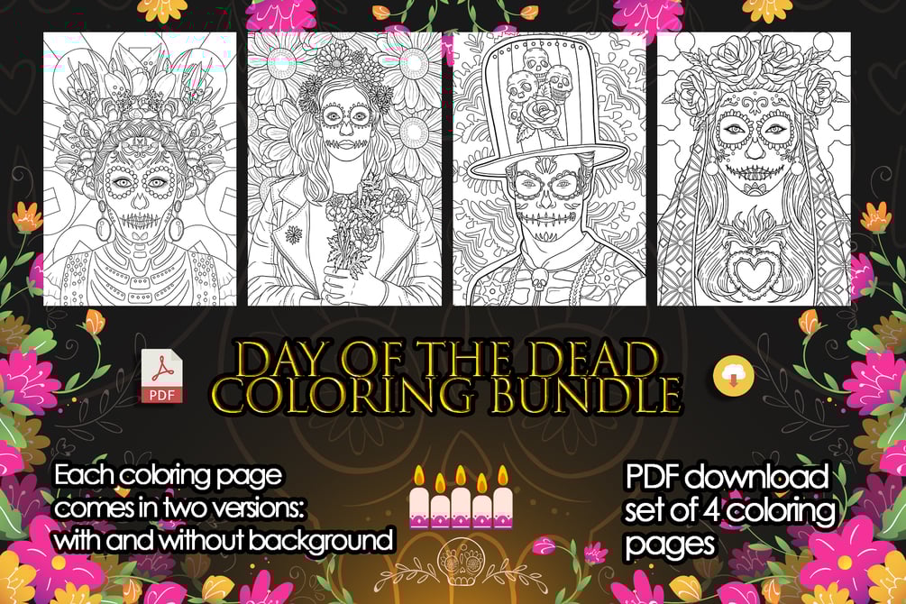 Day of the Dead Coloring Bundle