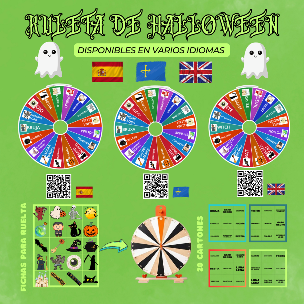 RULETA INTERACTIVA + CARTONES BINGO Y FICHAS