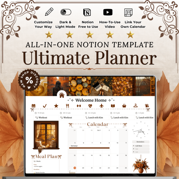 Academic Notion Planner for Students | Aesthetic All-in-One University ...