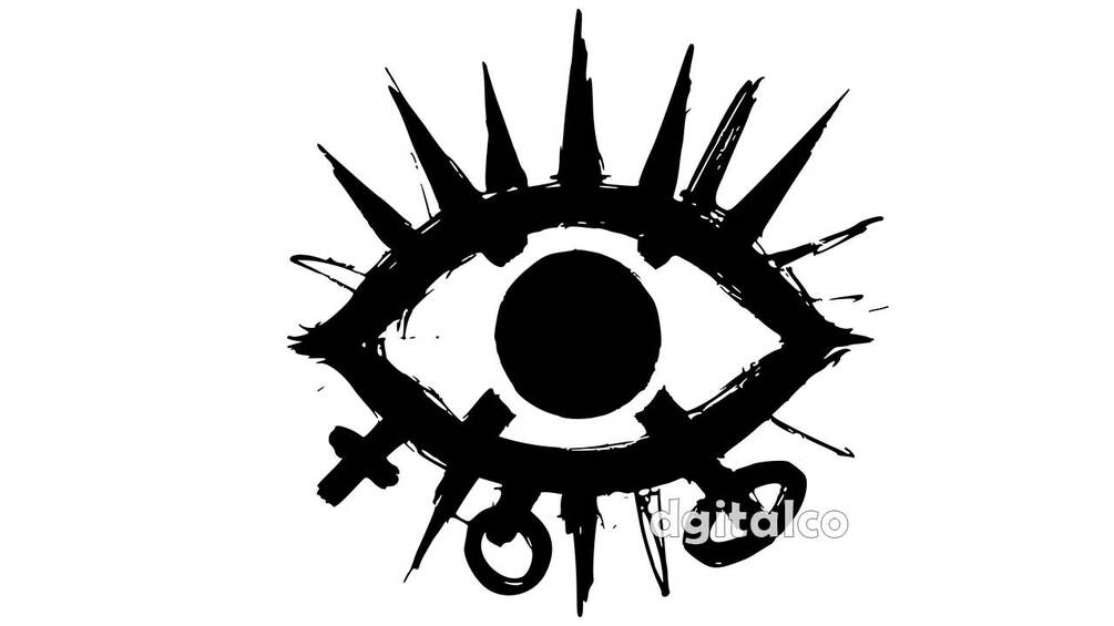 Punk Rock All-Seeing Eye Ink Vector Graphic - Unique Inked Design