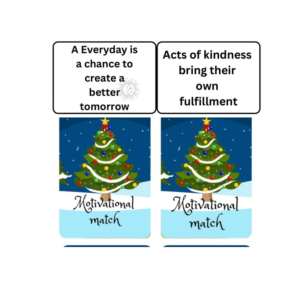Motivational Match Card Game -set B Christmas 🎄 themed