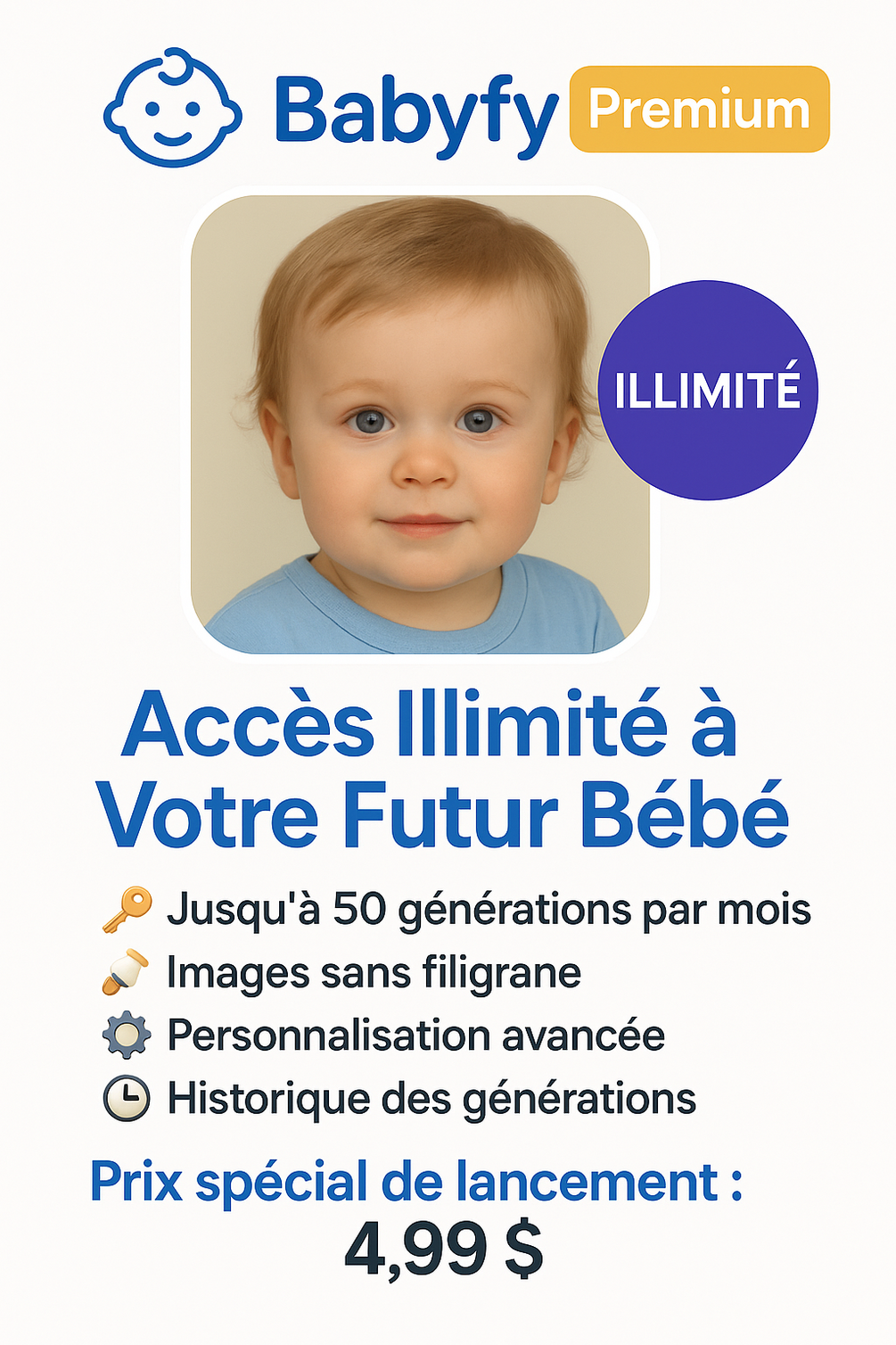 Babyfy Premium – 50 générations IA / mois