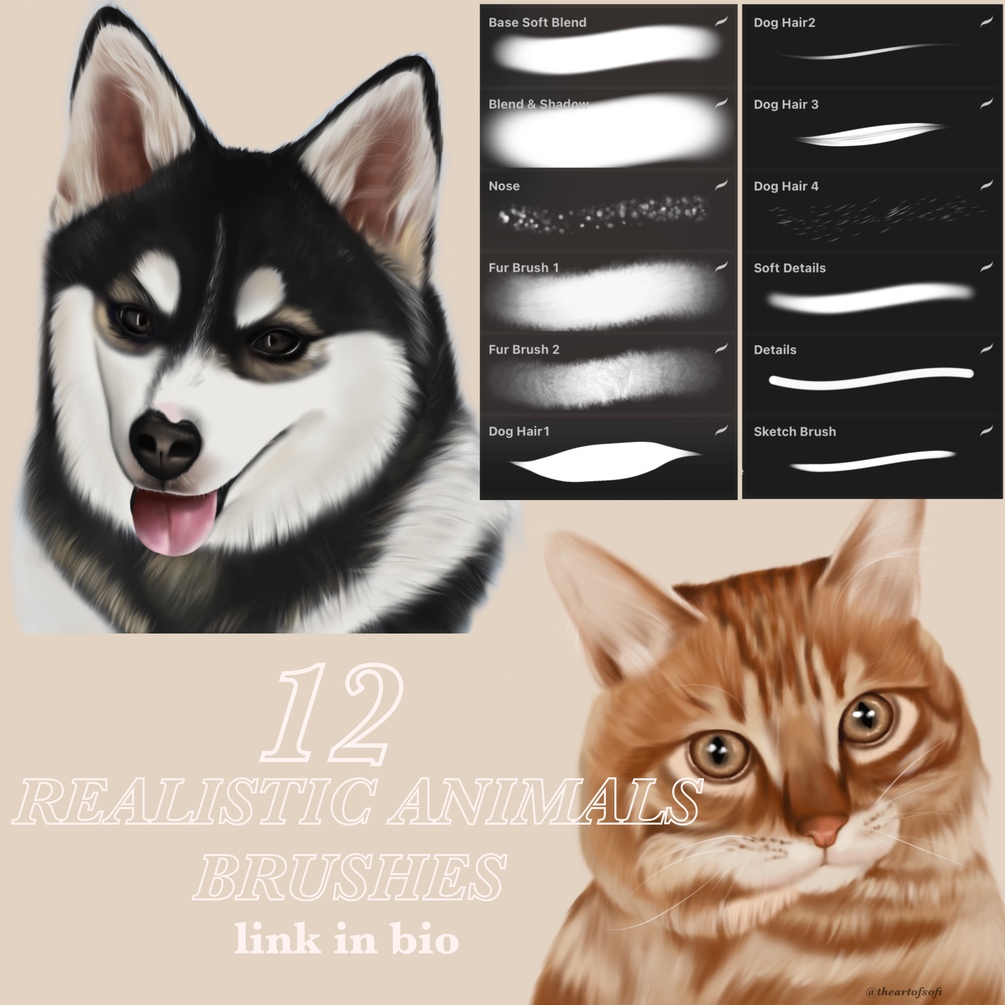 REALISTIC ANIMALS BRUSHES🥺👼🏻