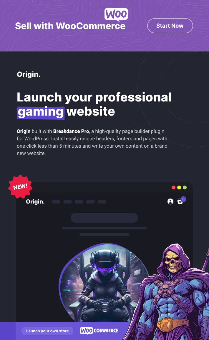 Origin - Twitch Streamer WordPress Theme