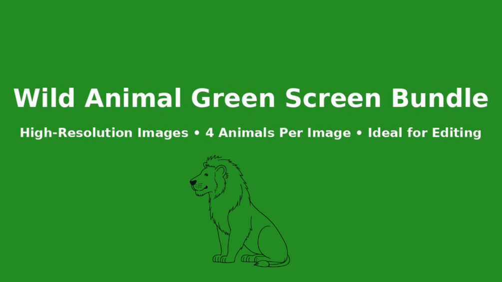 Wild Animal Green Screen Image Bundle – 4K Editable Creators Pack