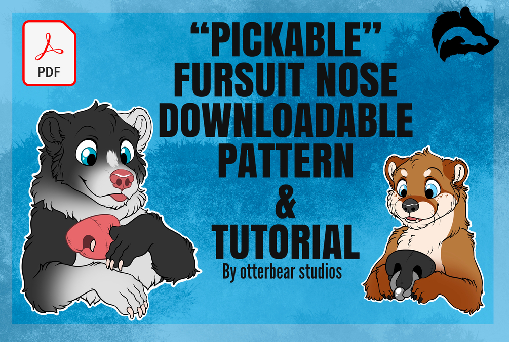 "Pickable" Fursuit Nose pattern and tutorial PDF