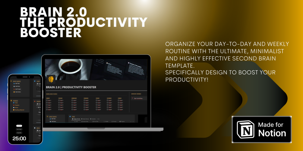 Brain 2.0 | Productivity Booster Template