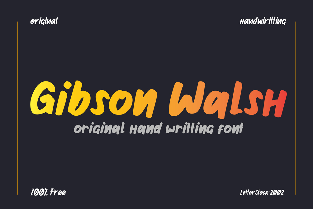 [FREE FONT] Gibson Walsh - Hand Writting Font