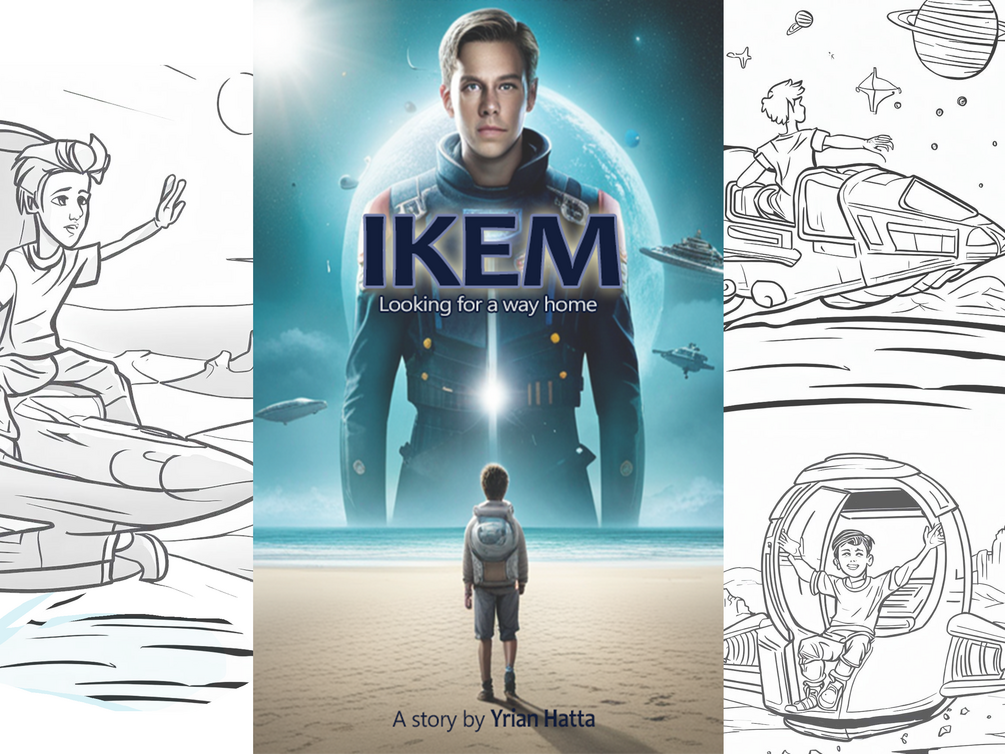 IKEM - Comic-Sci-Fi Story & Coloring Book. Downloadable - Printable