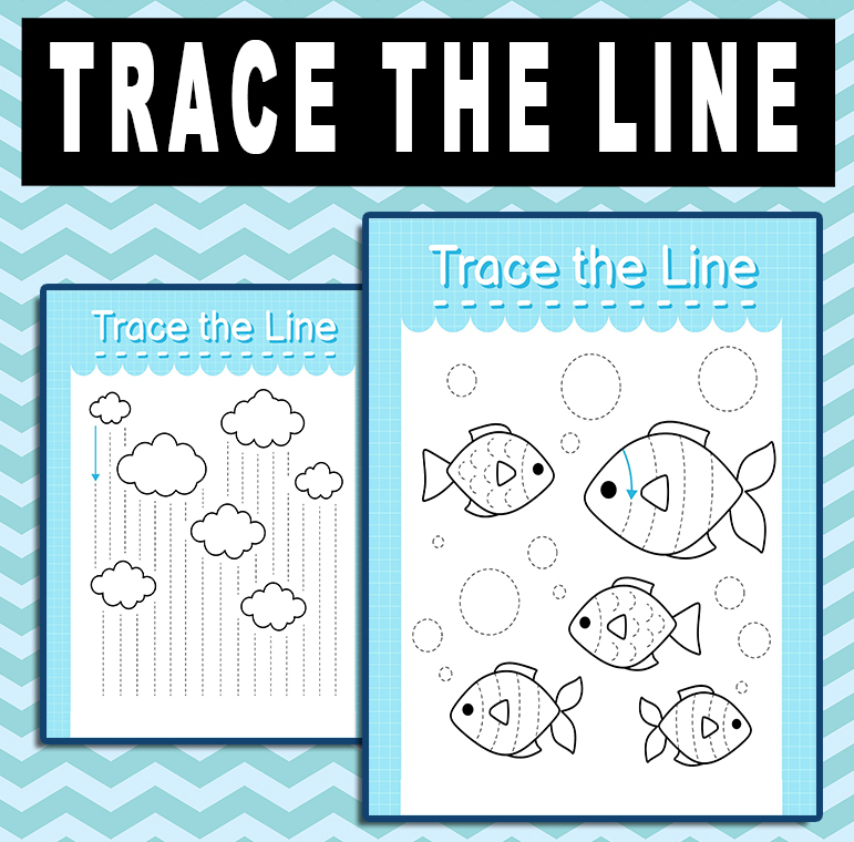 Trace the Line – Fine Motor Pre-Writing Practice Worksheets ..FREE