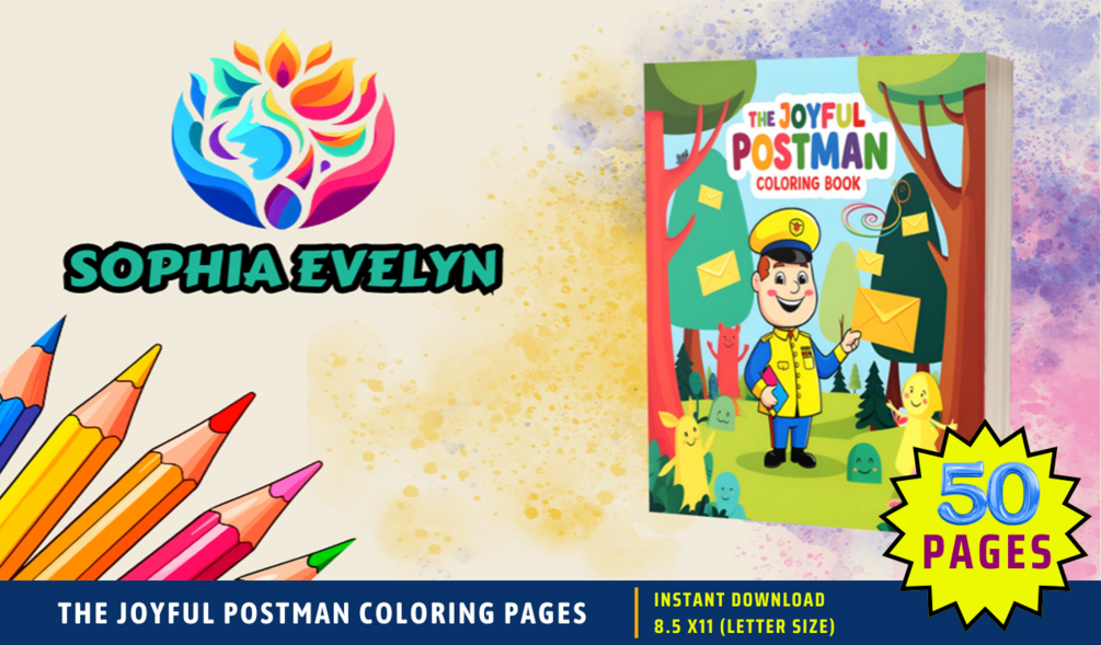The Joyful Postman Coloring Pages. 50 Fun Pages of Happy Mail ...