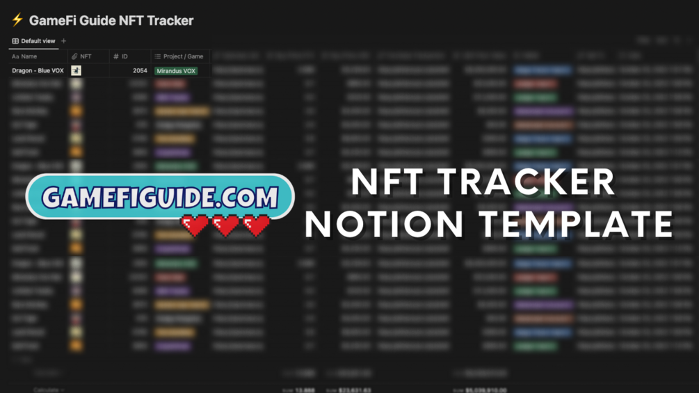 NFT Tracker - Notion Template