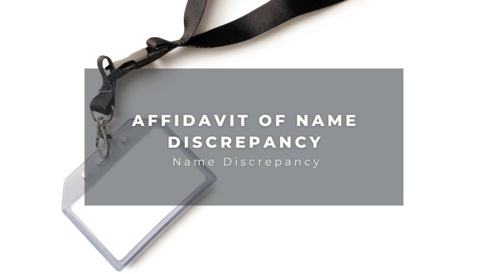 Affidavit of Name Discrepancy