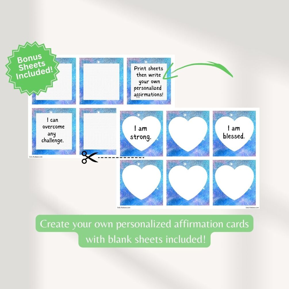 Affirmations Cards - 60 Universe Affirmation Cards, Printable ...