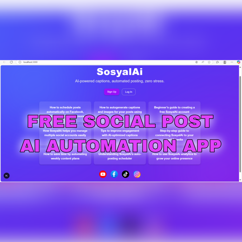 FREE Social Post AI Automation App (Homepage Codes Only)