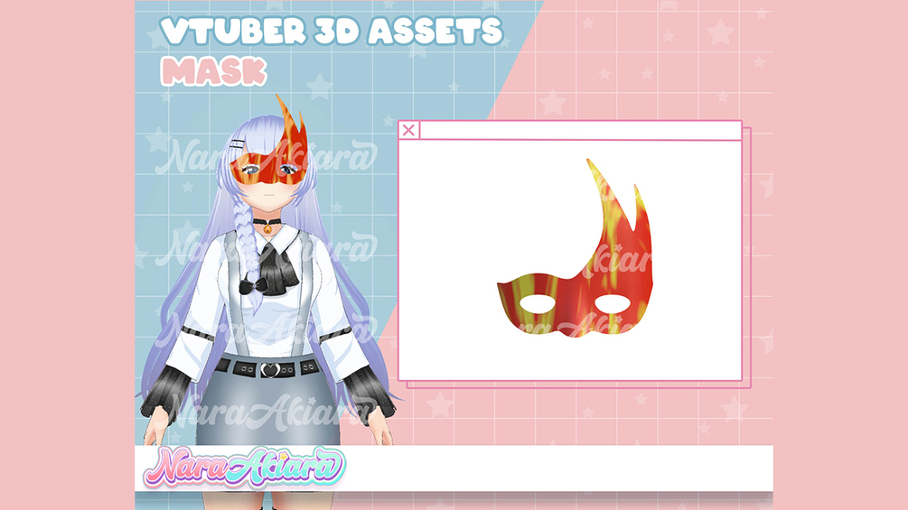 3D Vtuber Assets Mask V12 vroid commission, 3D assets ready to use ...