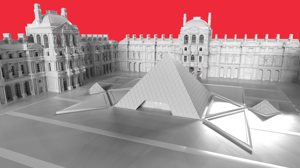 Louvre Museum Diorama - STL 3D Model