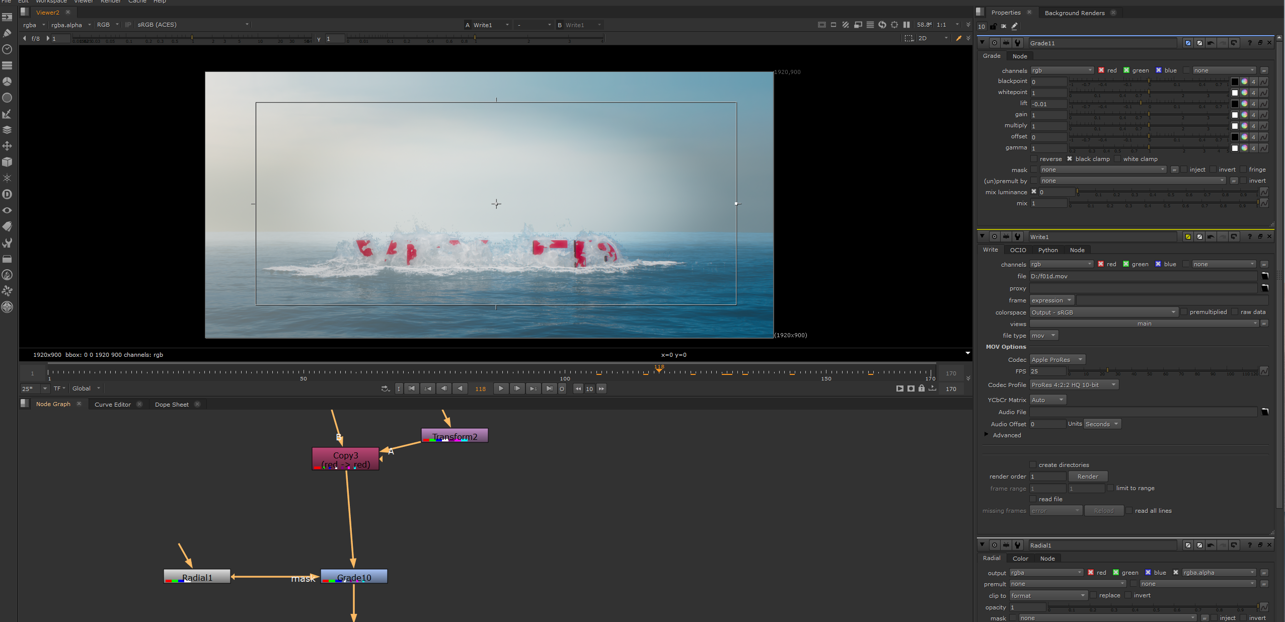 Houdini font water flip calculation and rendering