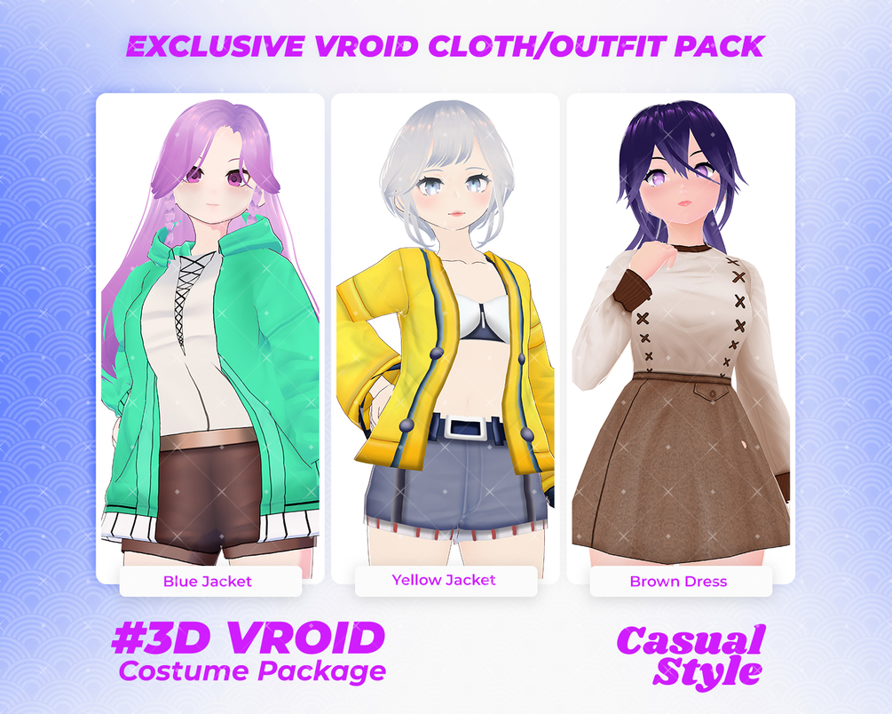 VRoid Clothing Pack, Costume, Vroid Clothes, Kawaii Clothes, Vroid ...