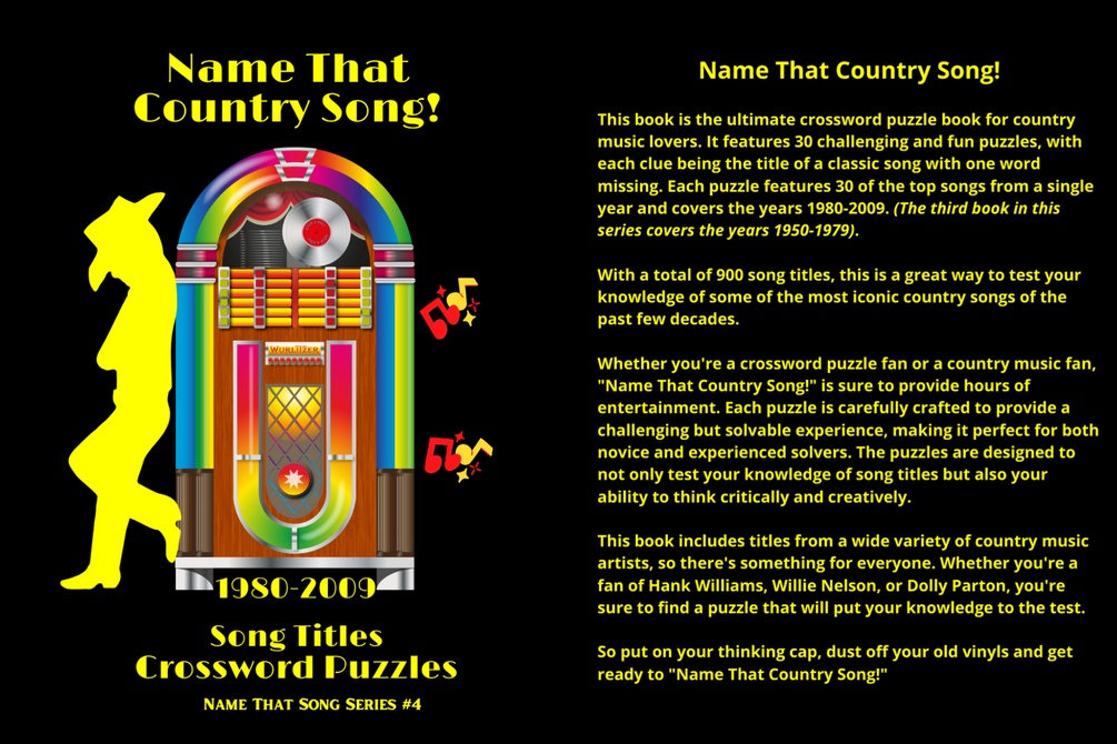 NAME THAT COUNTRY SONG! (1980-2009) - Song Titles Crossword Puzzle Book ...
