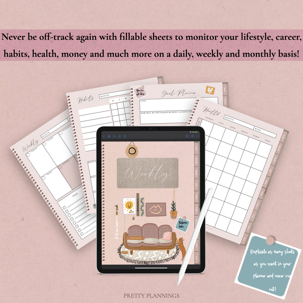 The Pretty Girl's Ultimate Life Yearly Planner, Digital Planner ...